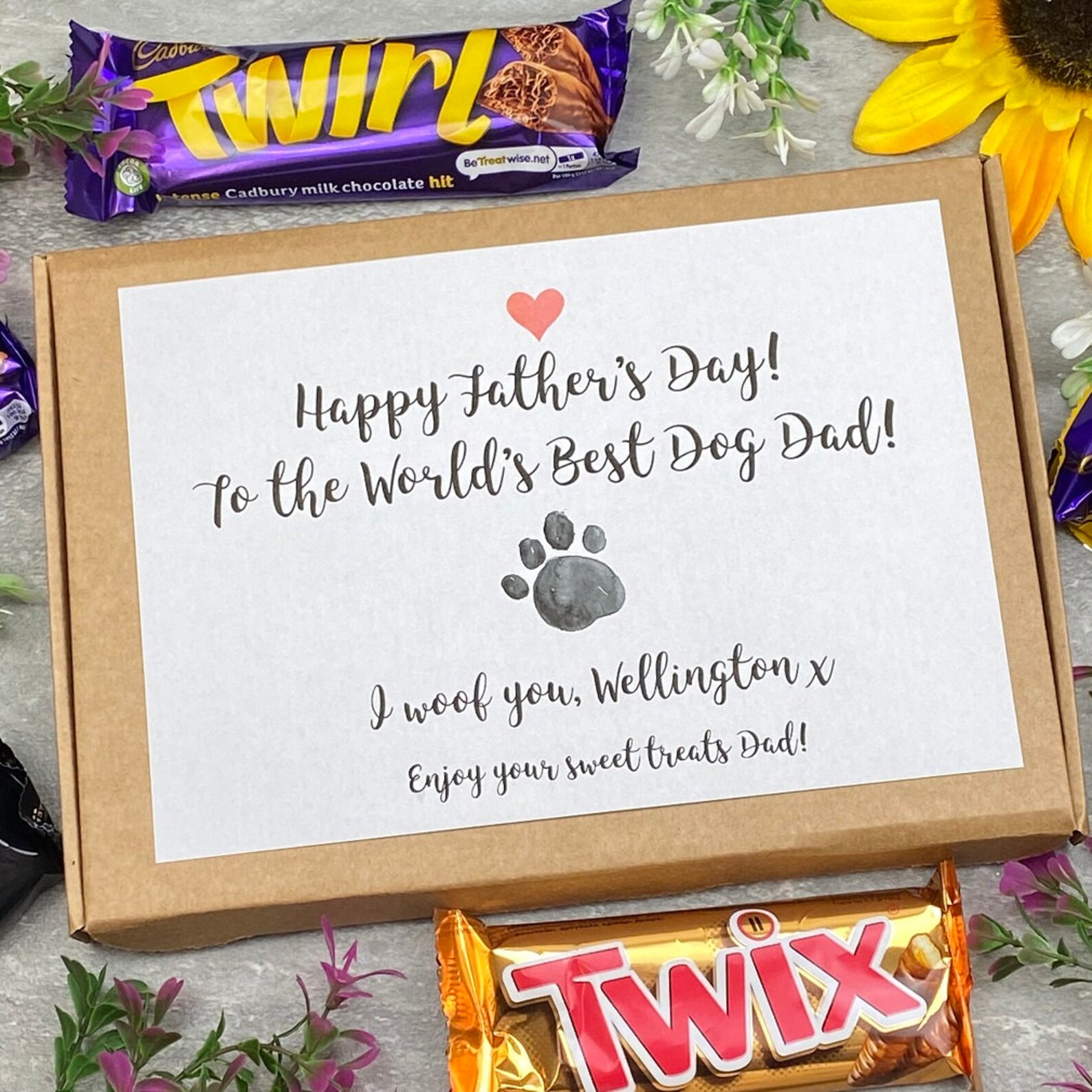 Happy Fathers Day, Best Dog Dad, Personalised Chocolate Box, Fathers ...