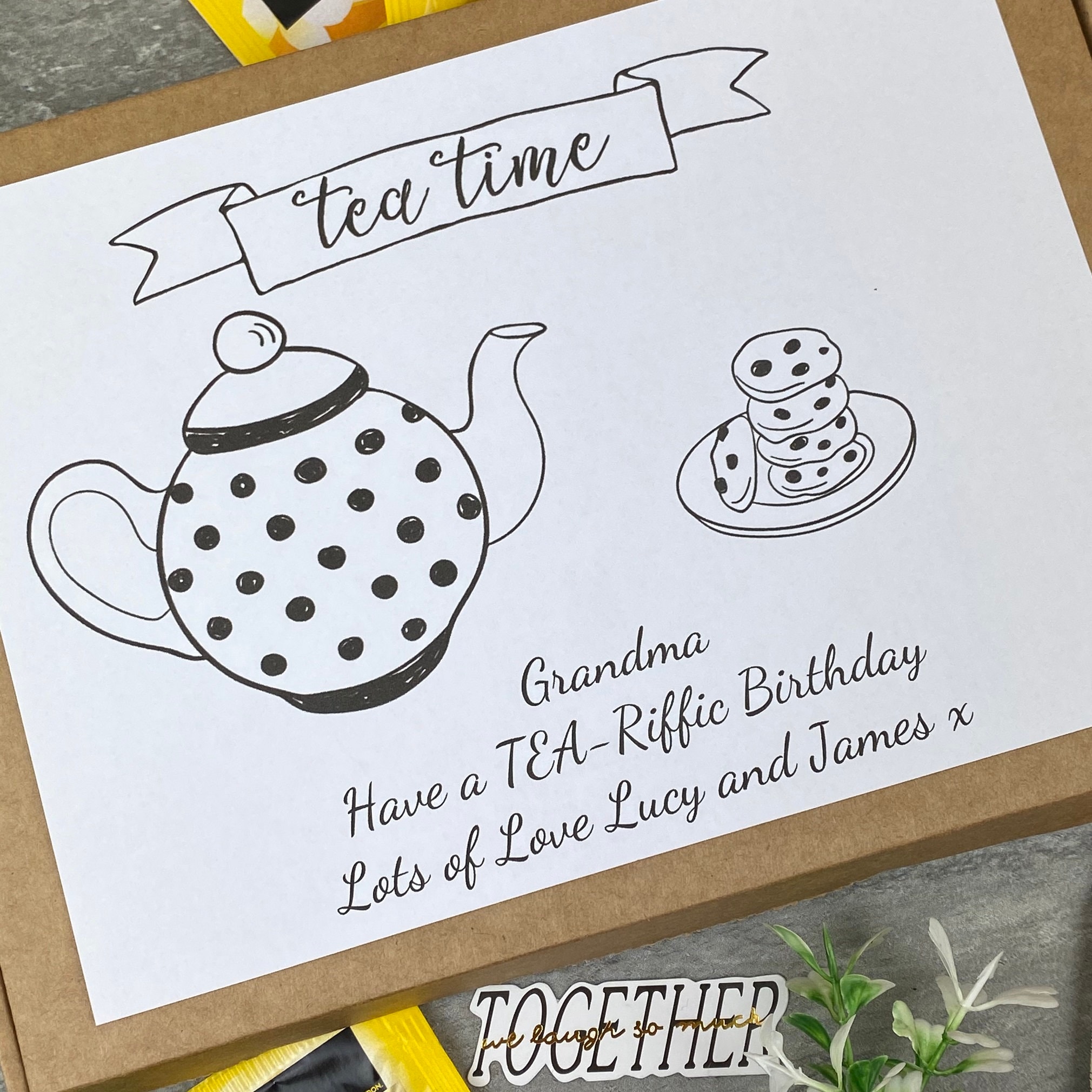 Tea-riffic Birthday Personalised Tea and Biscuit Box Gift for - Etsy