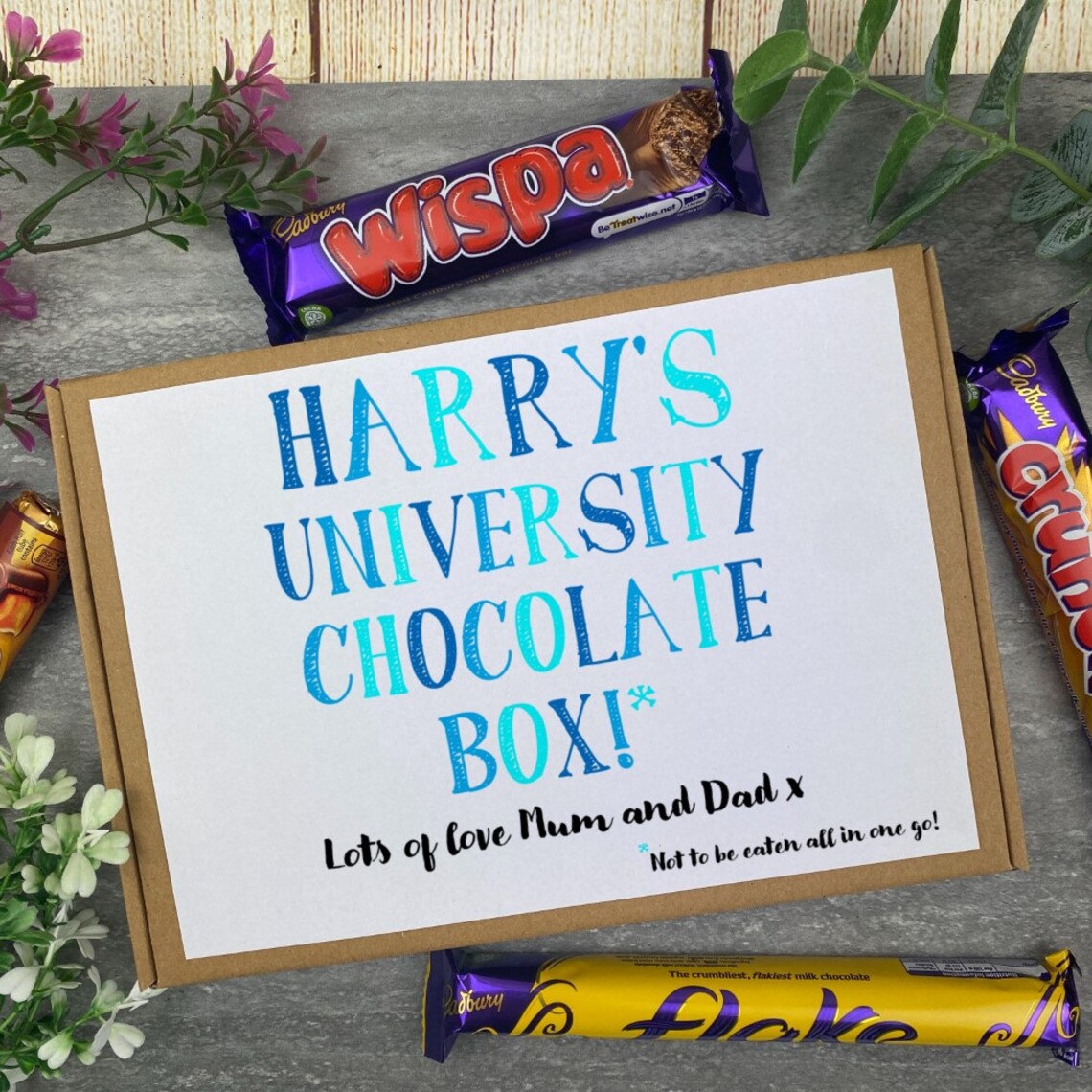 Personalised University Chocolate Box Blue University - Etsy UK