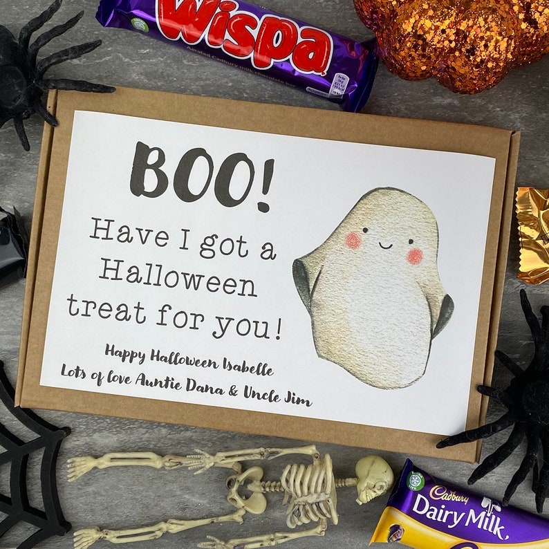 BOO Personalised Halloween Chocolate Box Chocolate Hamper - Etsy UK