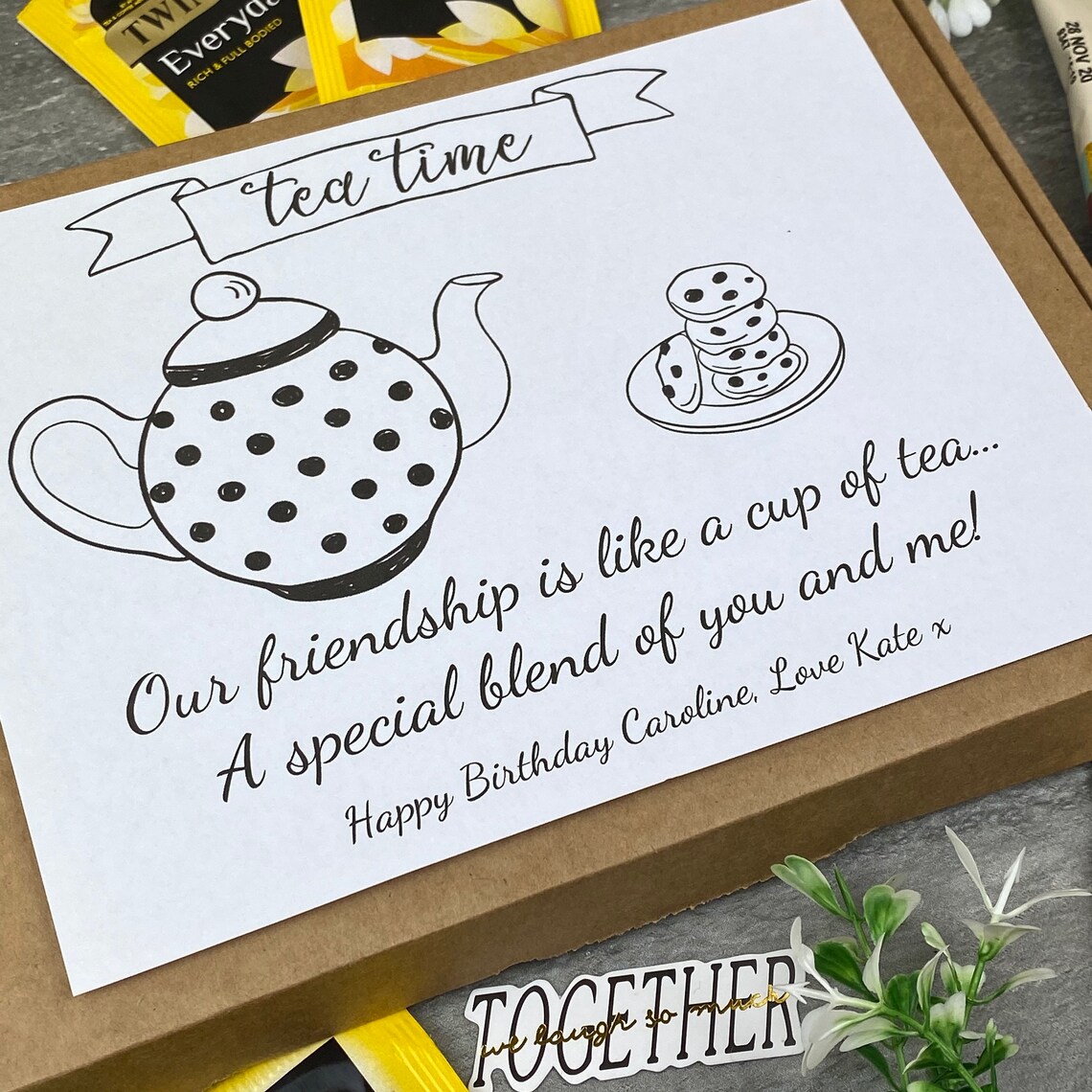 Friendship Tea and Biscuit Box, Tea Box, Tea Gifts, Tea Hamper ...