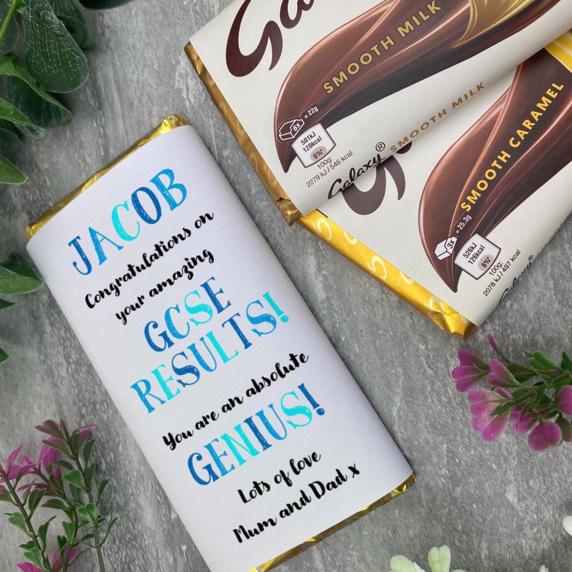 Personalised GCSE Chocolate Bar, Exam Results, Congratulations, Well ...