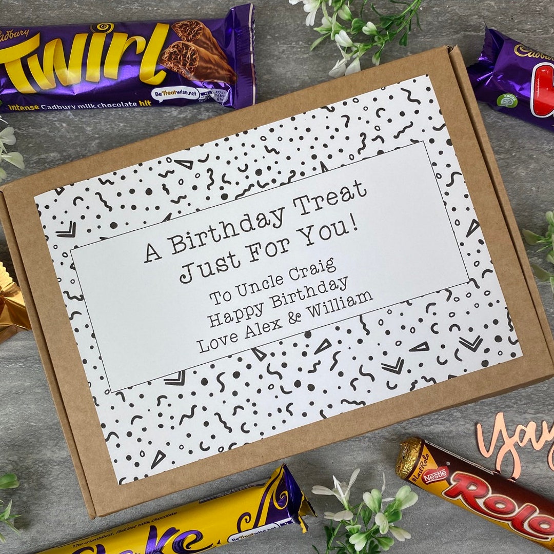 Personalised Birthday Treat Chocolate Box, Birthday Chocolate Hamper ...