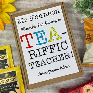 Personalised Teacher Thank You Gift, Teacher Thank You Tea and Biscuits ...