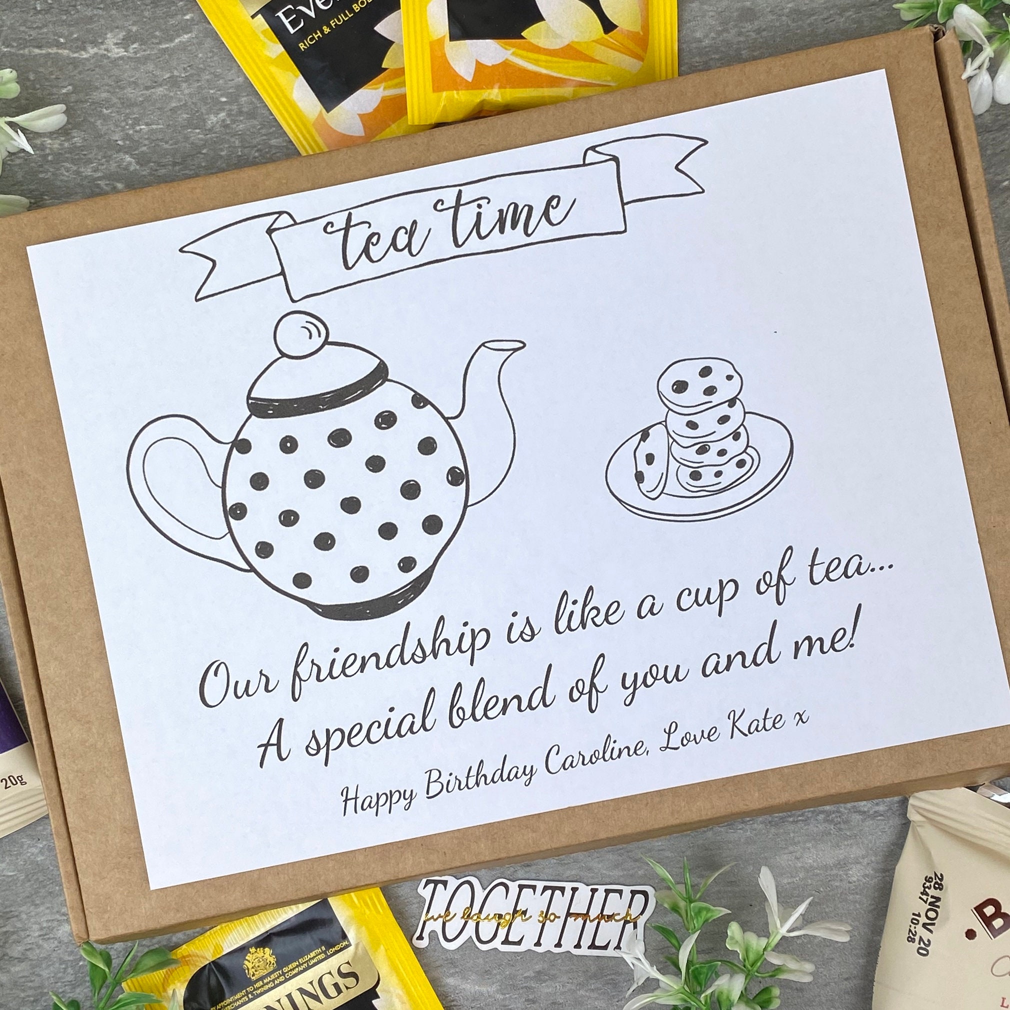 Friendship Tea and Biscuit Box, Tea Box, Tea Gifts, Tea Hamper ...