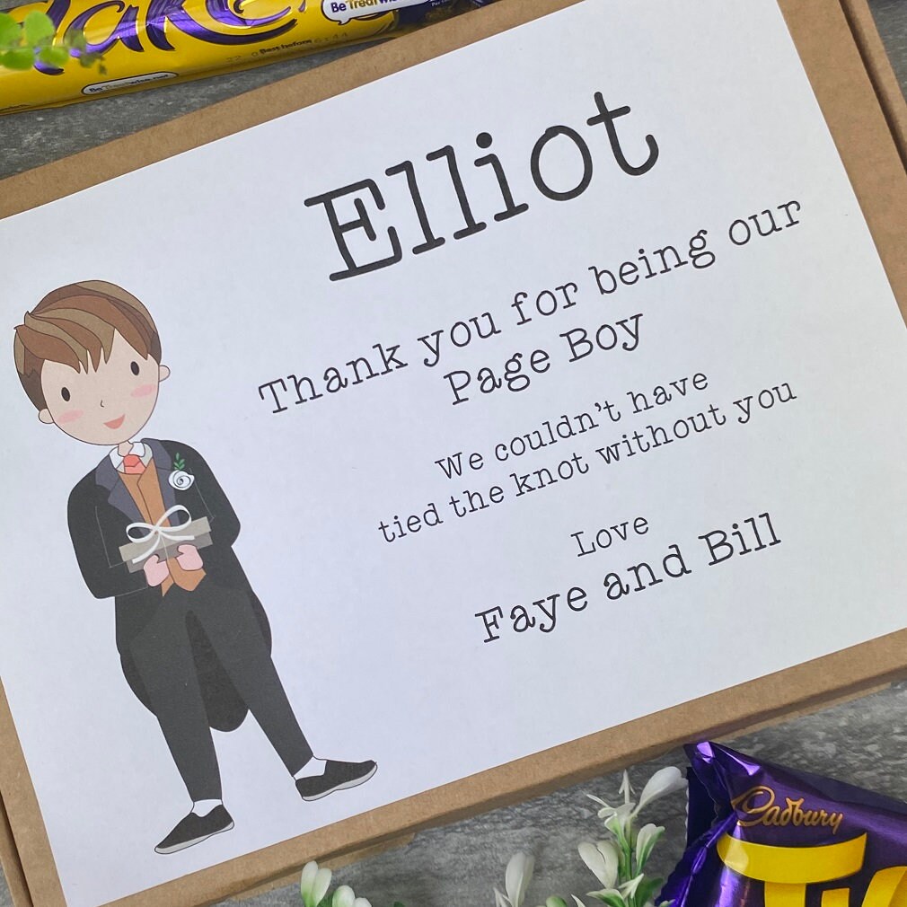 Page Boy Thank You Chocolate Box Chocolate Hamper Page Boy | Etsy
