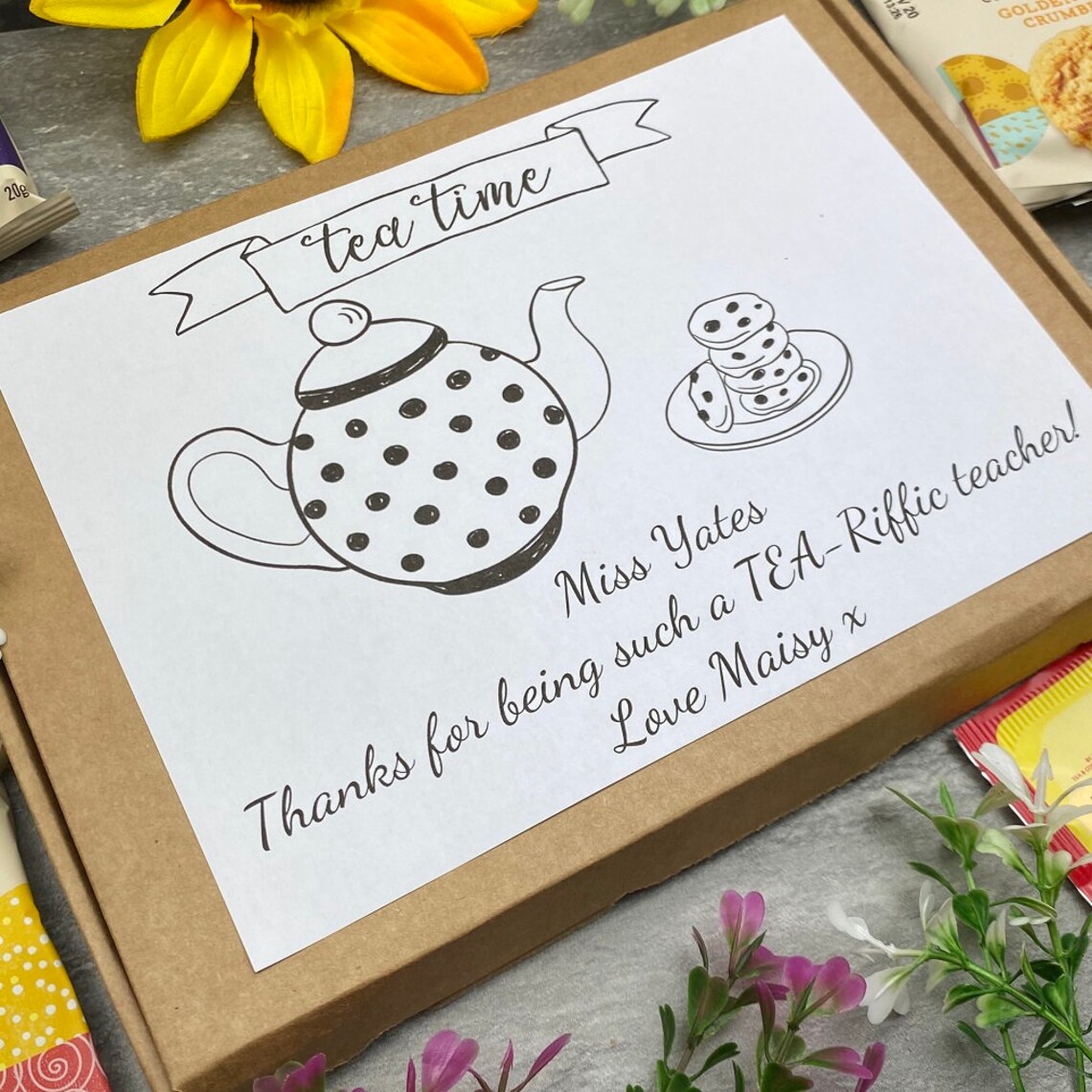 Tea-riffic Teacher Tea and Biscuit Box, Teacher Gift, Teacher Gift Box ...