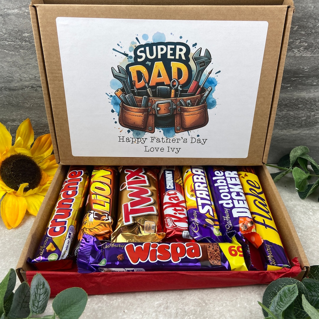 Personalized Father's Day Chocolate Gift Box, Super Dad Treat - Etsy