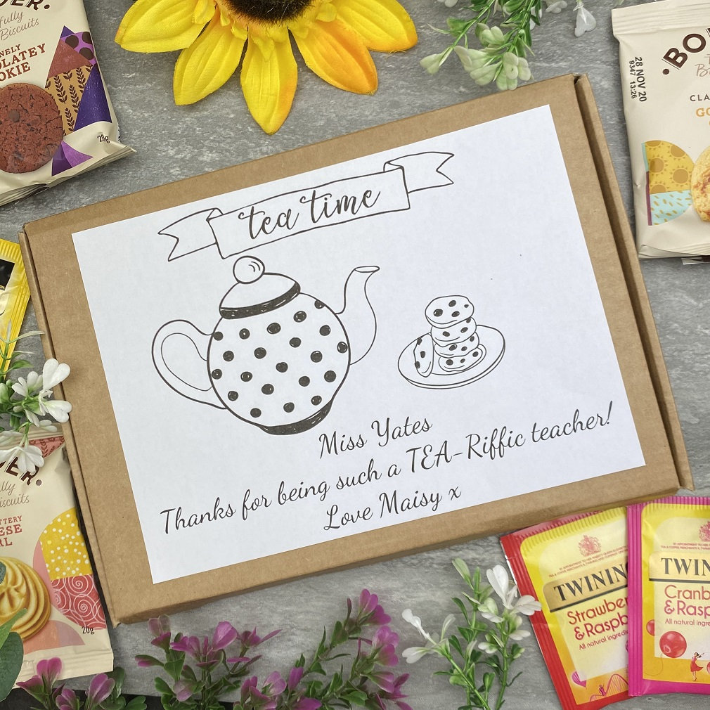 Tea-riffic Teacher Tea and Biscuit Box, Teacher Gift, Teacher Gift Box ...