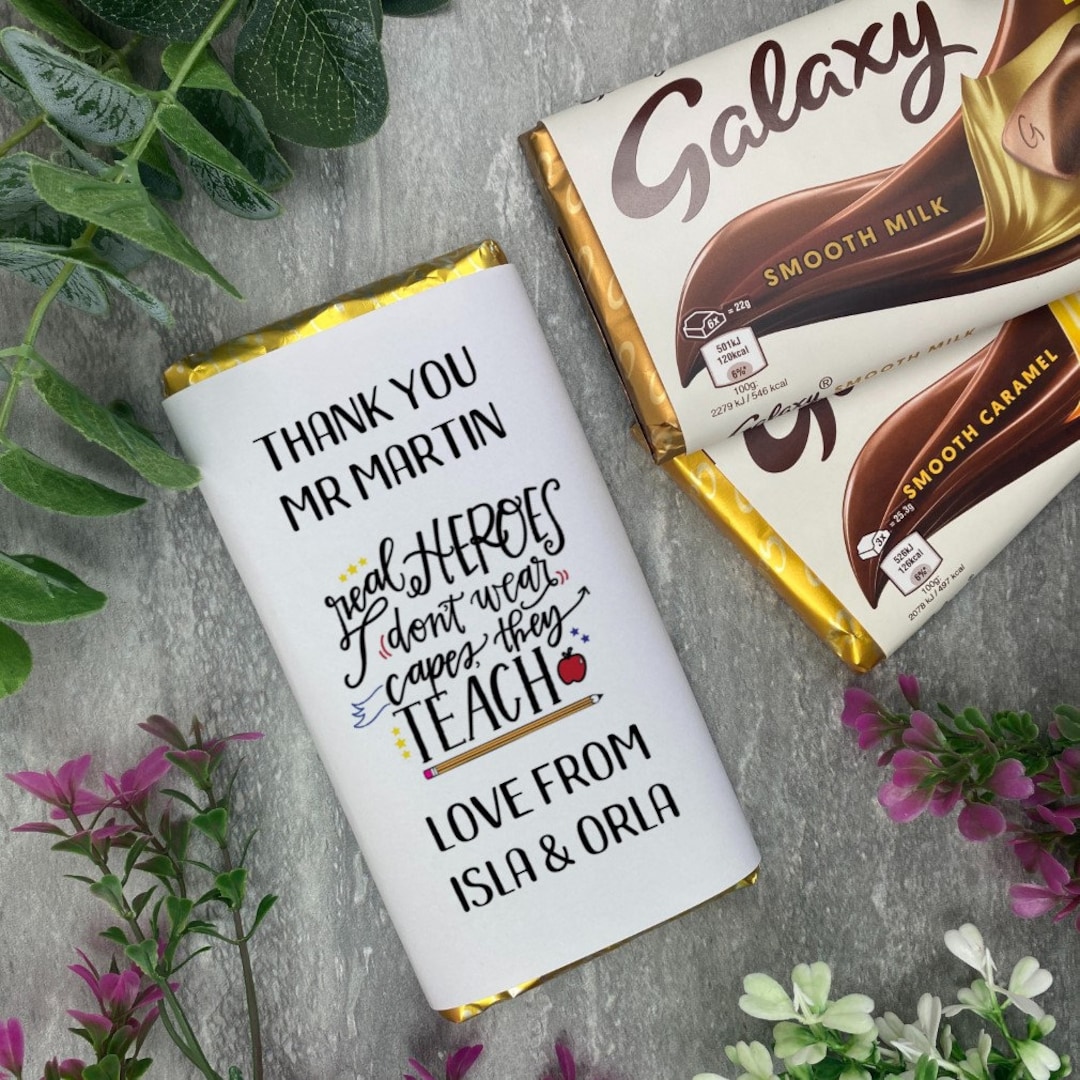 Teacher Chocolate Bar- Thank You, Teacher Gift, End of Term Gift, Thank ...