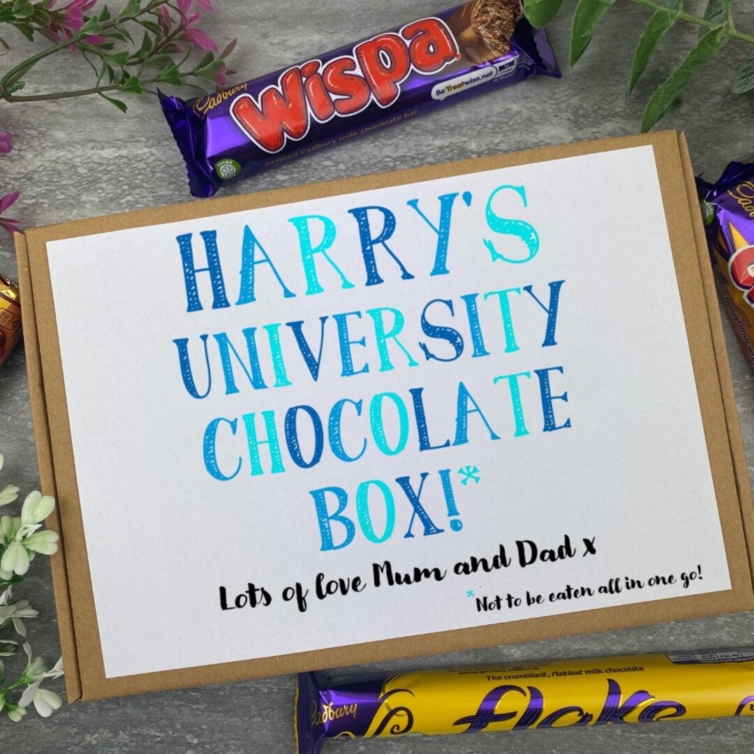 Personalised University Chocolate Box Blue University - Etsy UK
