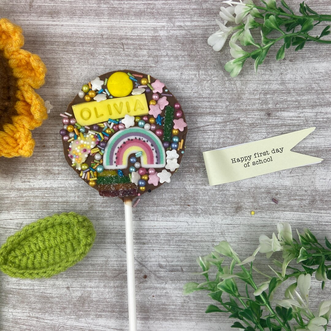 Personalised Happy First Day of School, Belgian Chocolate Lollipop ...