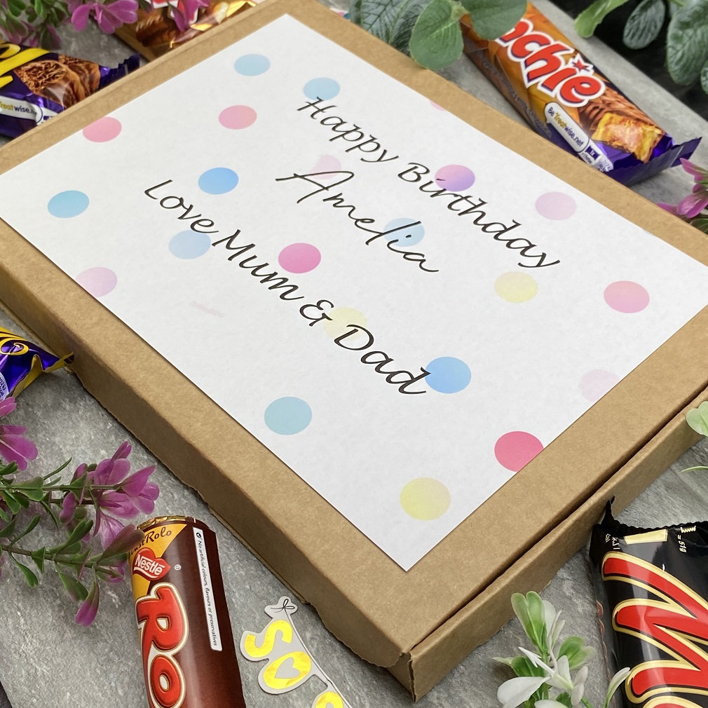 Personalised Birthday Chocolate Gift Box, Birthday Chocolate Hamper ...