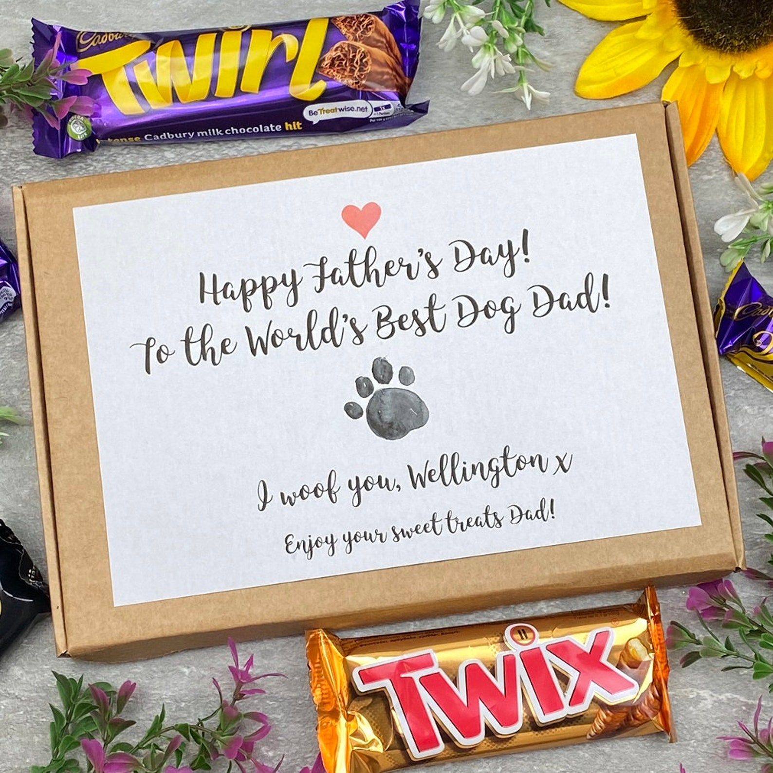 Happy Fathers Day, Best Dog Dad, Personalised Chocolate Box, Fathers ...