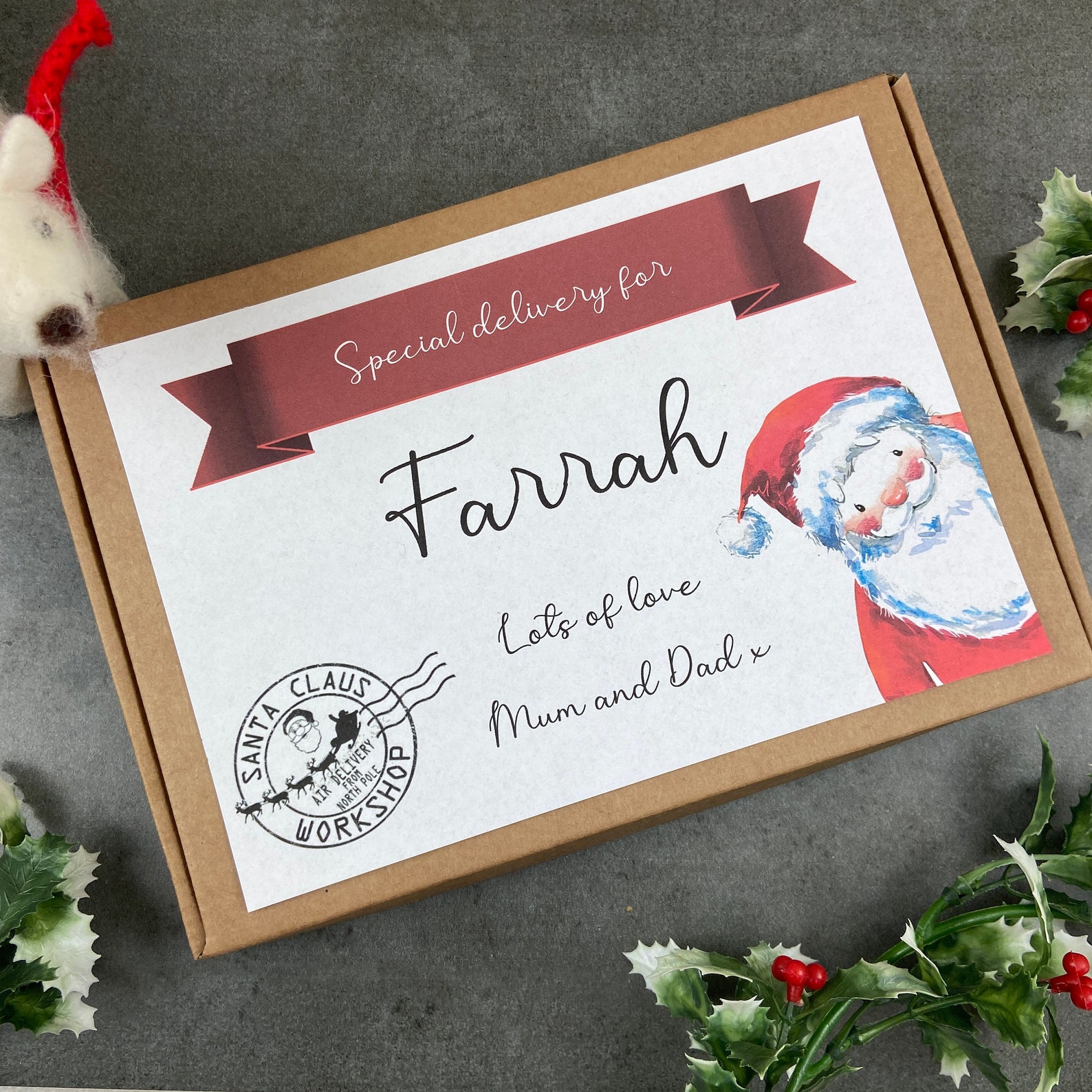 Christmas Personalised Letterbox Gift, Christmas Chocolate Box ...