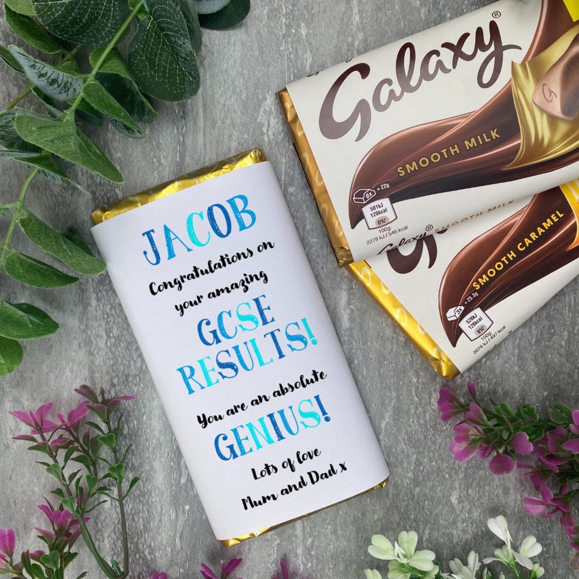 Personalised GCSE Chocolate Bar, Exam Results, Congratulations, Well ...