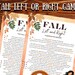 Fall Left Right Game, Fall Family Reunion Gift Exchange Game Printable ...