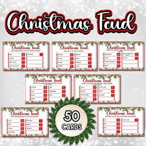 Christmas Family Friendly Feud Printable, Family Game Christmas Feud ...