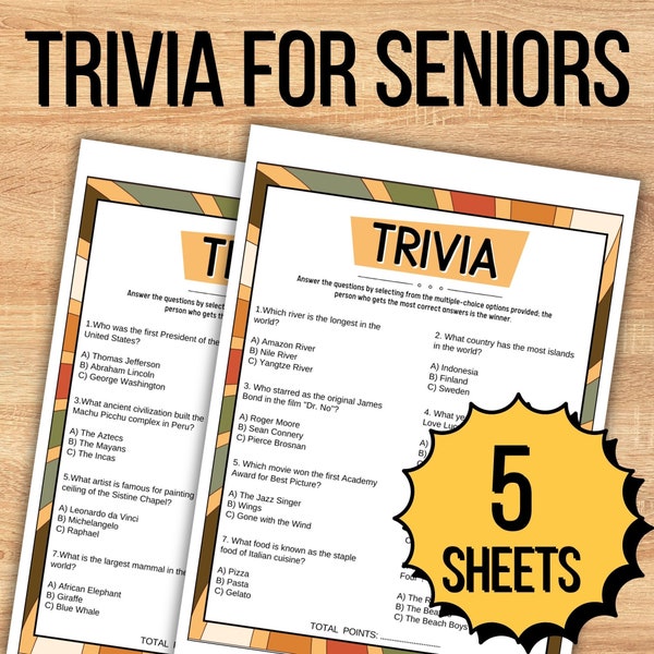 Retirement Party Games for Seniors - Etsy