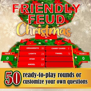 Christmas Friendly Feud Family Game Powerpoint Christmas Feud Zoom ...