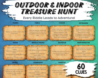 Indoor and Outdoor Treasure Hunt Indoor Scavenger Hunt Game Birthday ...