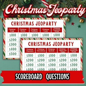 Christmas Jeopardy Game Printable Christmas Trivia Game Holiday Trivia ...