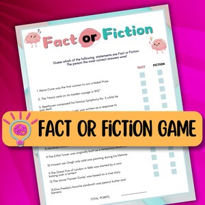 Fact or Fiction Question Game, Icebreaker Games Trivia Questions ...