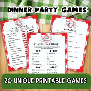 Dinner Party Games Printable, Icebreaker Games Dinner Table Games Work ...