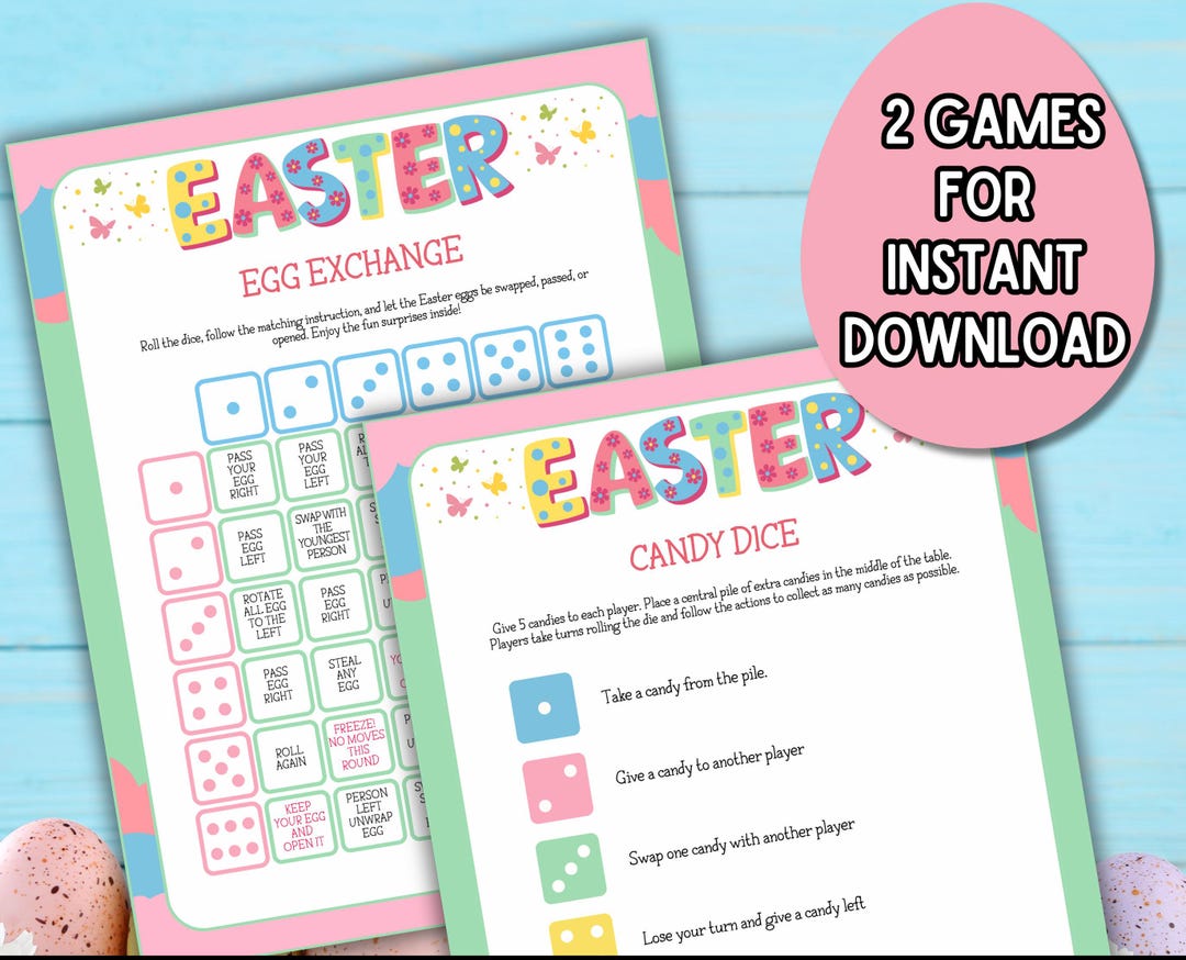 Easter Dice Game Printable, Easter Egg Exchange Dice Game Instant ...