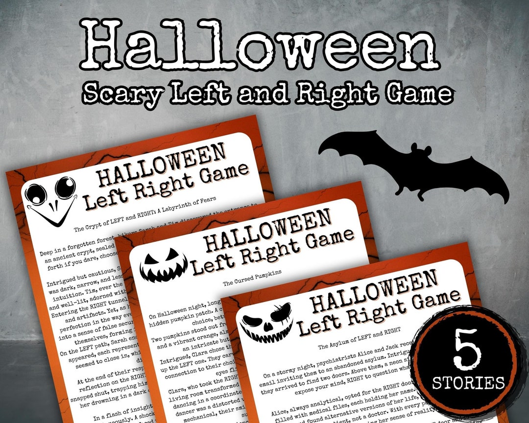 Left Right Halloween Scary Story Game Pass the Gift Swap Game Halloween ...