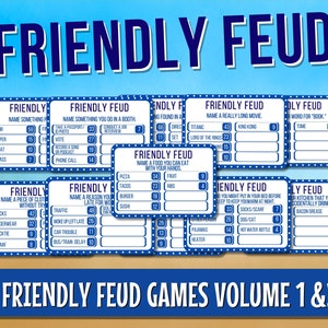 Friendly Feud Game Bundle Family Game Night Family Friendly Quiz Group ...