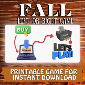 Fall Left Right Game, Fall Family Reunion Gift Exchange Game Printable ...