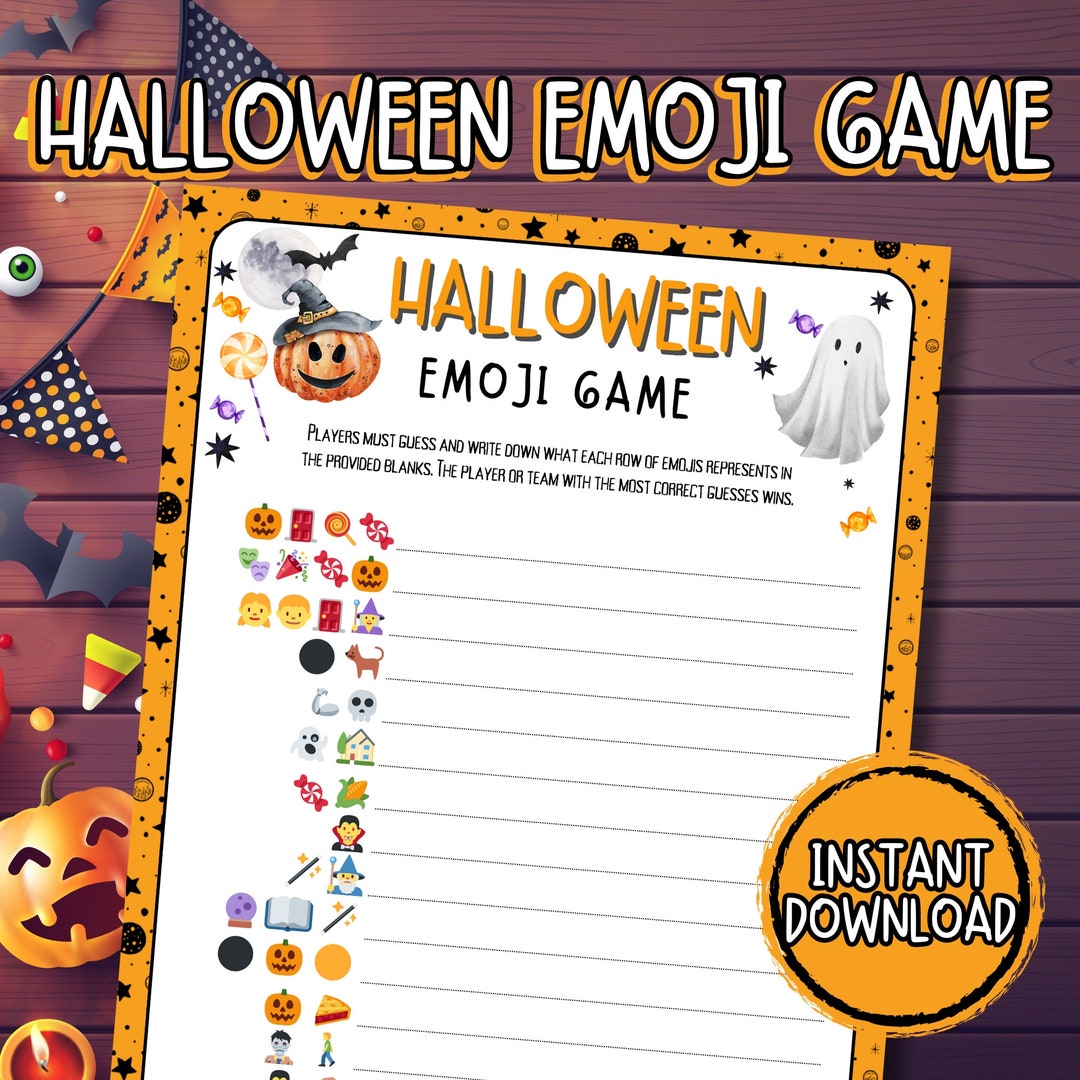 Halloween Emoji Game Printable Party Game Emoji Halloween Pictionary ...