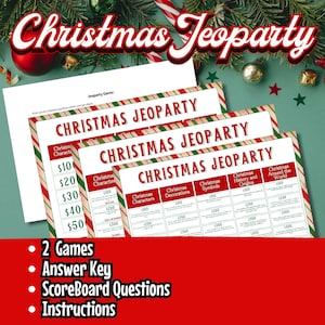 Christmas Jeopardy Game Printable Christmas Trivia Game Holiday Trivia ...