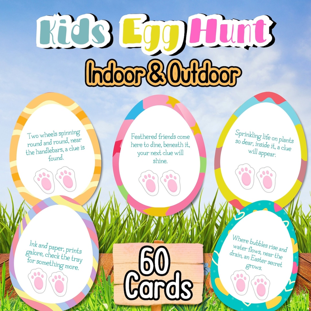Easter Egg Hunt for Kids Printable Treasure Hunt Easter Hunt Clues ...
