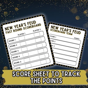 New Years Feud Game Printable, Family Feud Game New Year Eve Feud Game ...