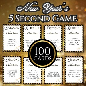 New Years 5 Second Game Printable, Family Reunion Games Icebreaker ...