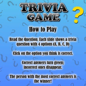 Trivia Questions and Answers Powerpoint Instant Download, General ...