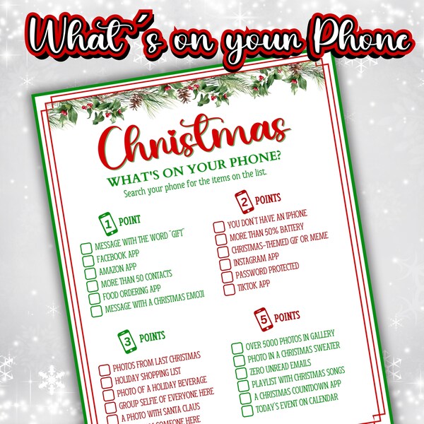 Christmas Whats on Your Phone - Etsy