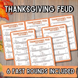 Thanksgiving Friendly Feud Game Printable Thanksgiving Family Feud ...