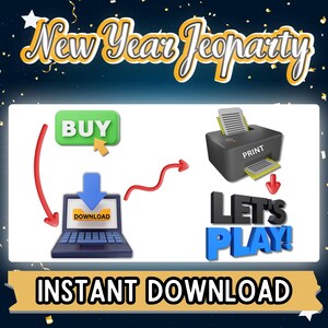 New Years Game Jeopardy Printable Quiz Game Holiday Trivia Game Holiday ...