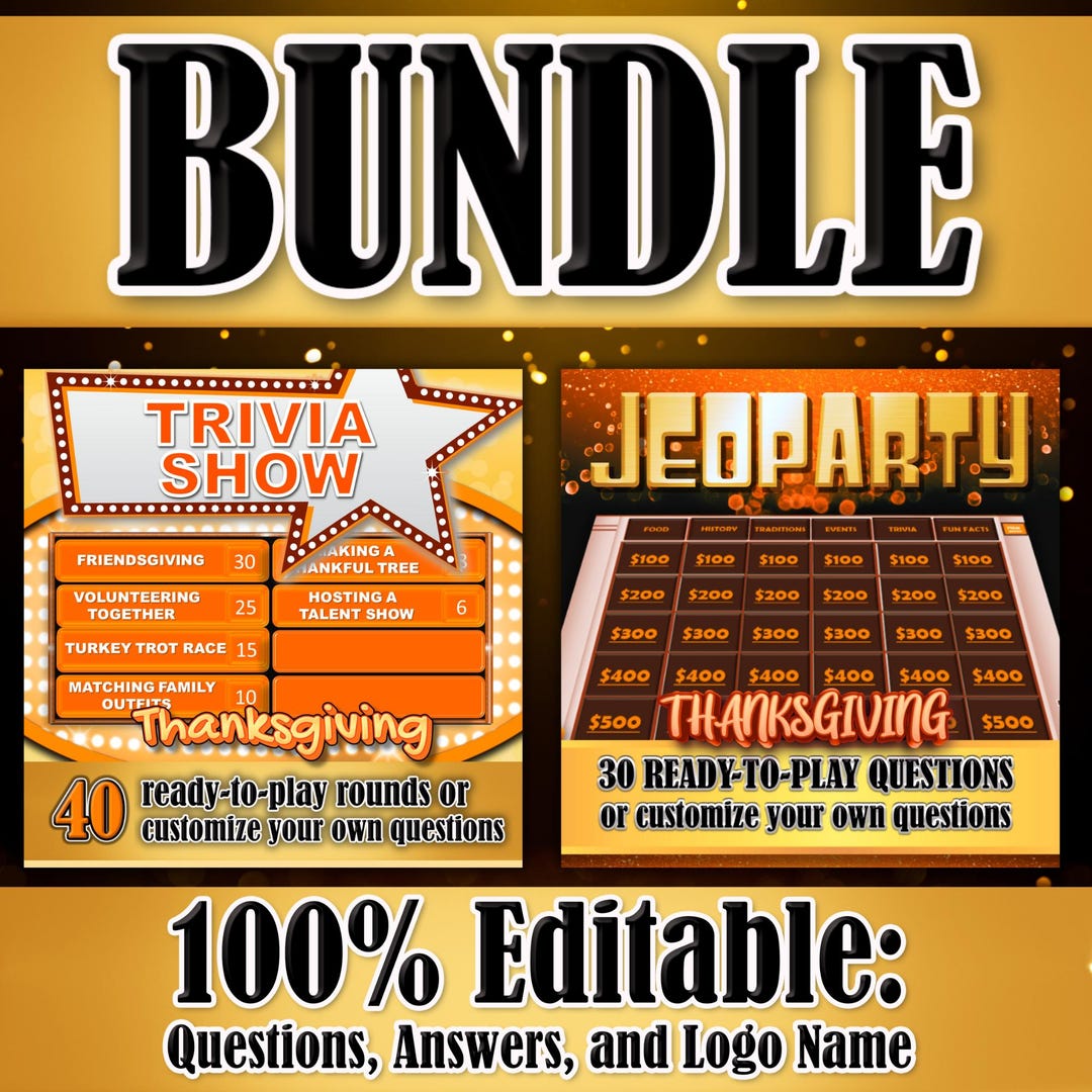 Thanksgiving Games Bundle Powerpoint Games Friendsgiving Family ...