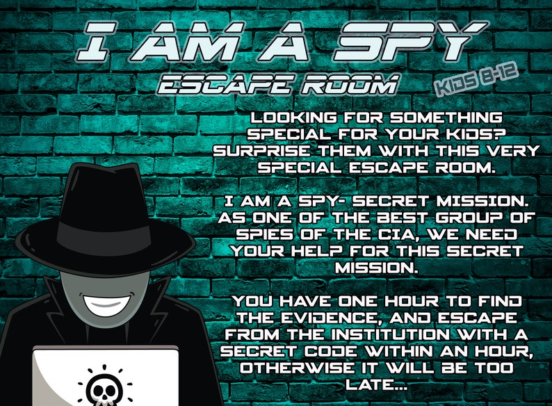 Kids Escape Room I AM A SPY Secret Mission Game Party Top - Etsy Canada