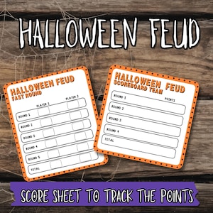 Halloween Feud Game Printable for Adults Halloween Activities Family ...