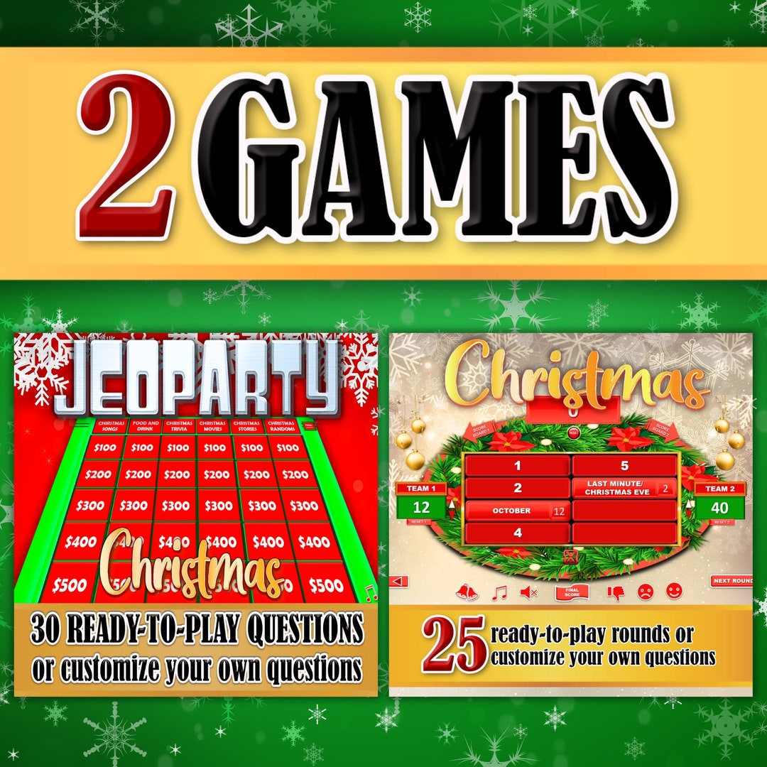 Christmas Games Bundle Family Friendly Feud Jeopardy Game Wheel Zoom ...