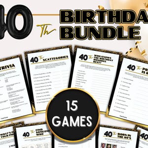 40th Birthday Games Printable, Birthday Trivia Game 80's Party Retro ...