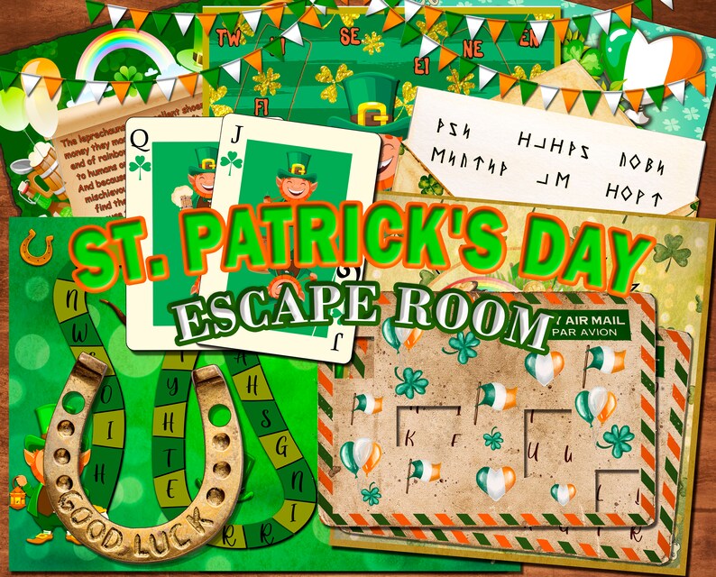 KIDS St Patricks Day Game Escape Room Kit Saint Patrick - Etsy