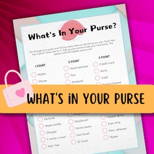 Purse Game Scavenger Hunt, Printable Home Clues for Home Pdf Instant ...
