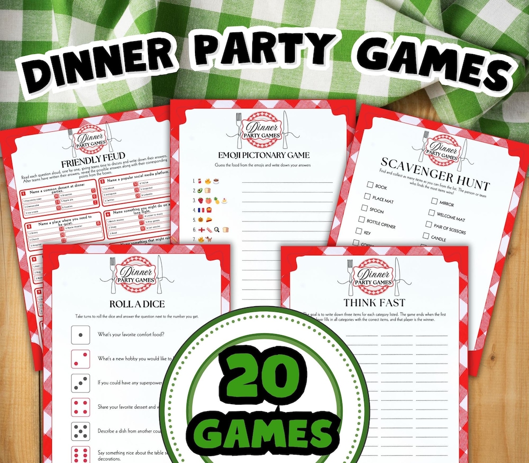 Dinner Party Games Printable, Icebreaker Games Dinner Table Games Work ...