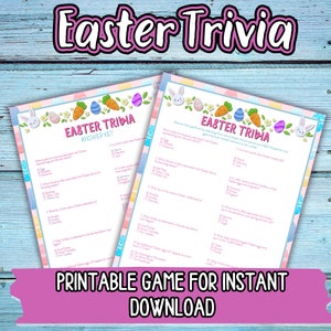 Easter Trivia Game Printable, Easter Printout Games Quiz Game Fun ...